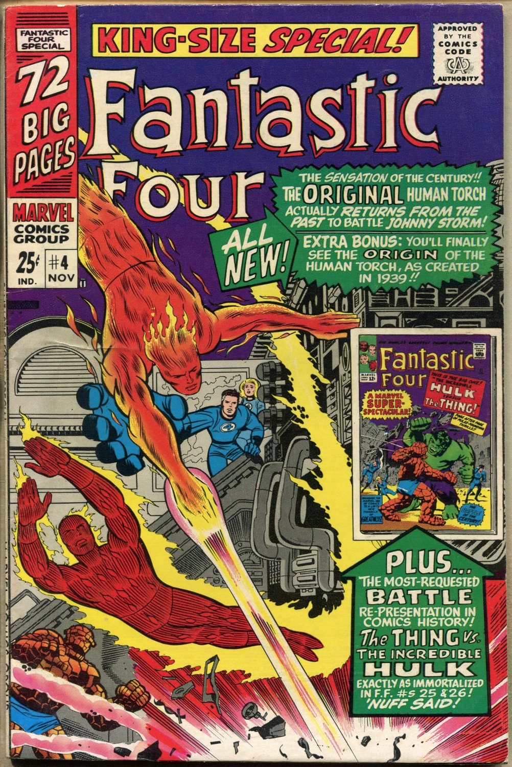 Fantastic Four Annual #4 - FN+ - Origin Of The Golden Age Human Torch ...